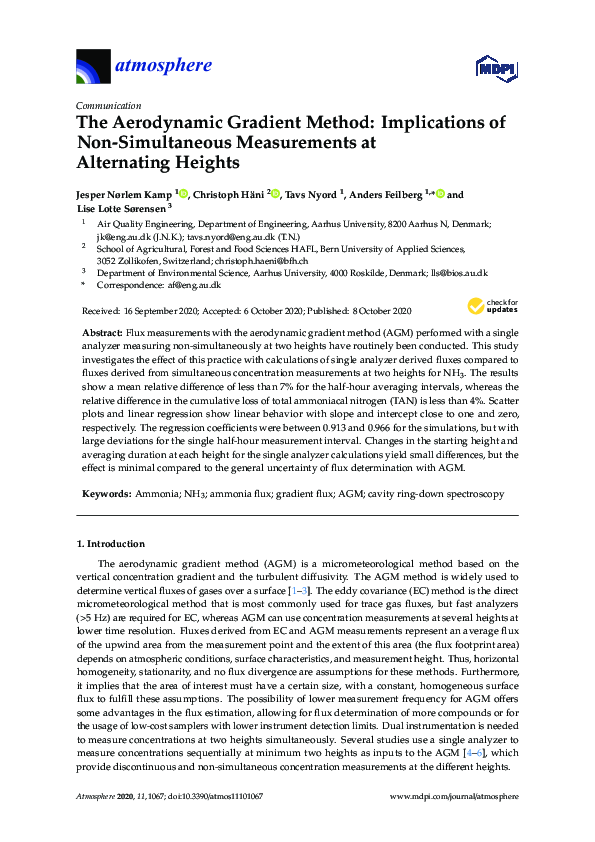 (PDF) The Aerodynamic Gradient Method: Implications of Non-Simultaneous ...