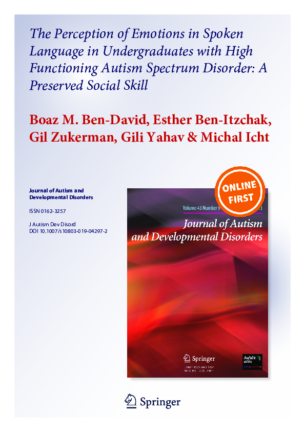 (PDF) The Perception of Emotions in Spoken Language in Undergraduates ...