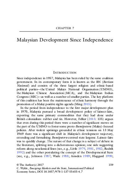 (PDF) Malaysian Development Since Independence