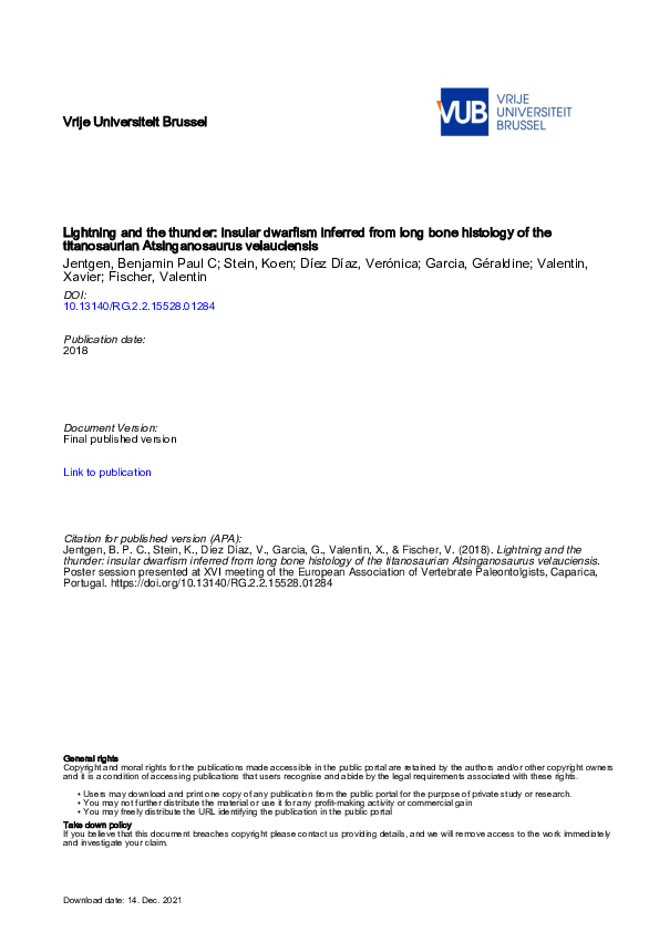 (PDF) Lightning and the thunder: insular dwarfism inferred from long ...