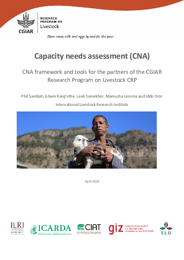 (PDF) Capacity needs assessment (CNA): CNA framework and tools for the ...