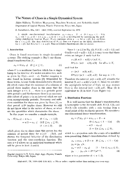 (PDF) The Nature of Chaos in a Simple Dynamical System
