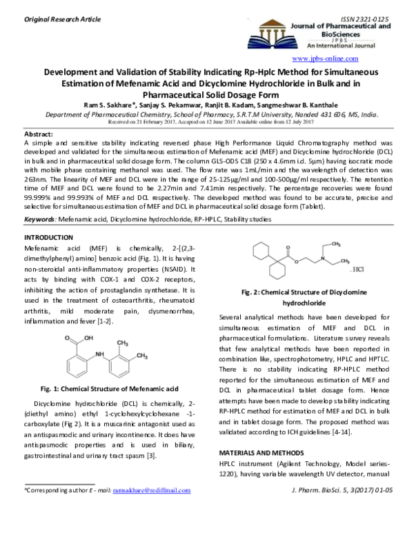 (PDF) Development and Validation of Stability Indicating Rp-Hplc Method for Simultaneous ...