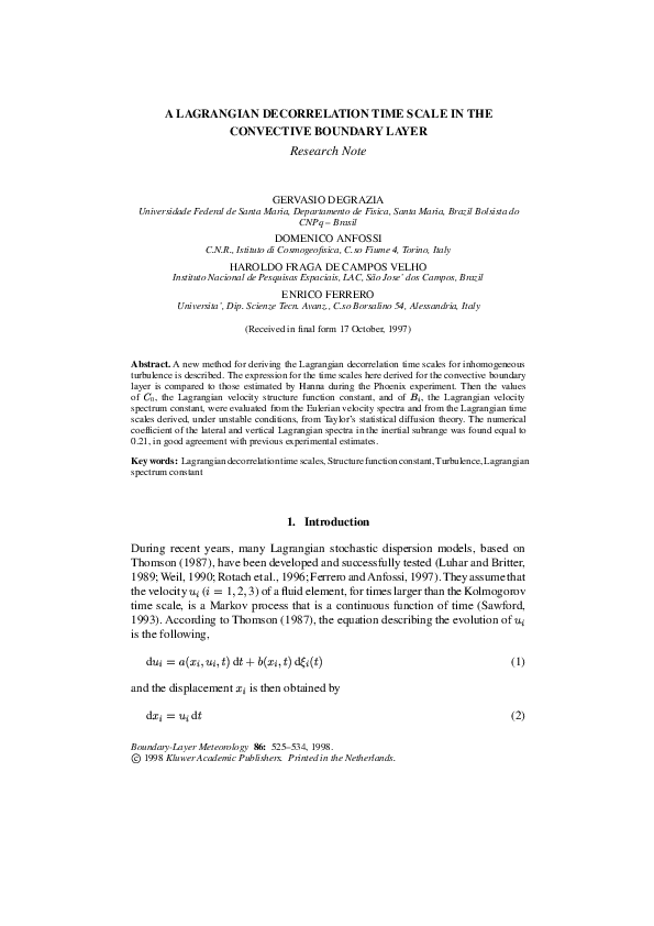 (PDF) A Lagrangian decorrelation time scale in the convective boundary ...
