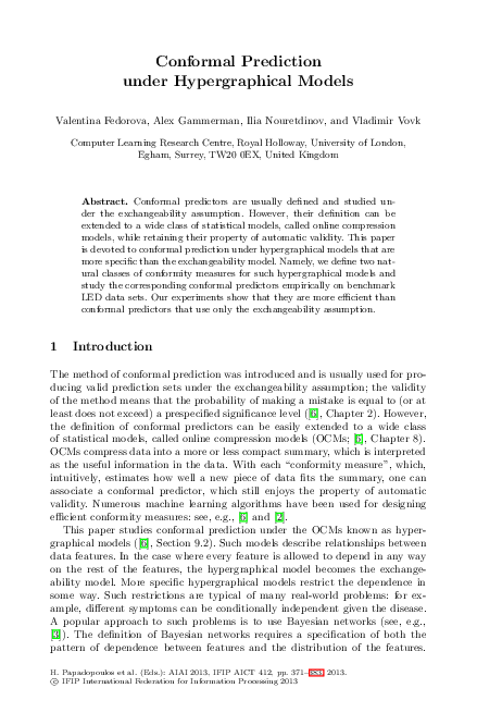 (PDF) Conformal Prediction under Hypergraphical Models