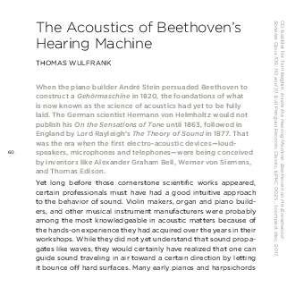 (PDF) The Acoustics of Beethoven’s Hearing Machine