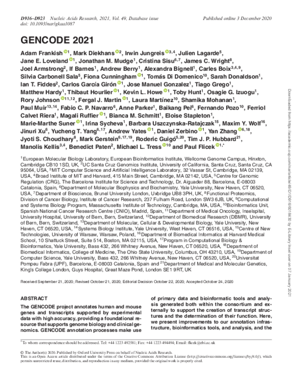 (PDF) Gencode 2021