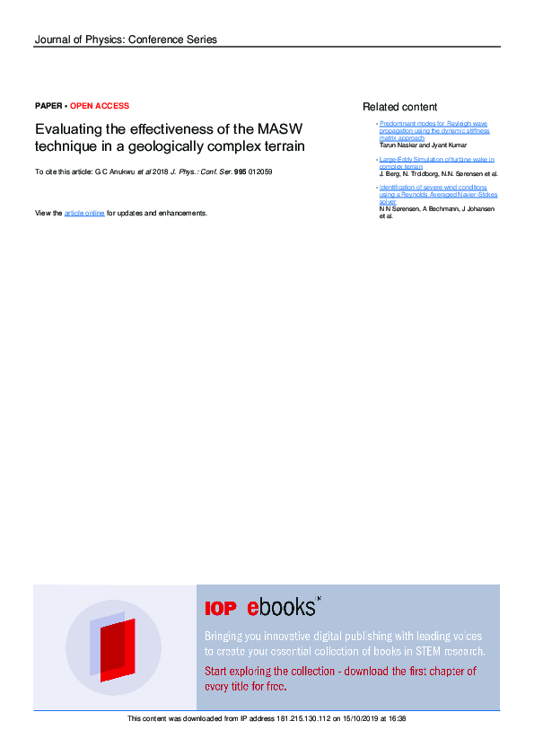(PDF) Evaluating the effectiveness of the MASW technique in a ...