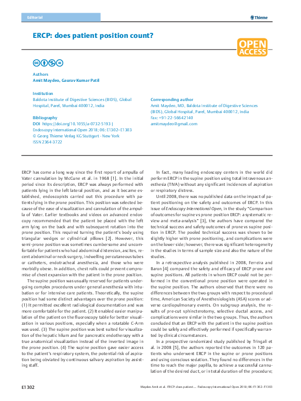 (PDF) ERCP: does patient position count?