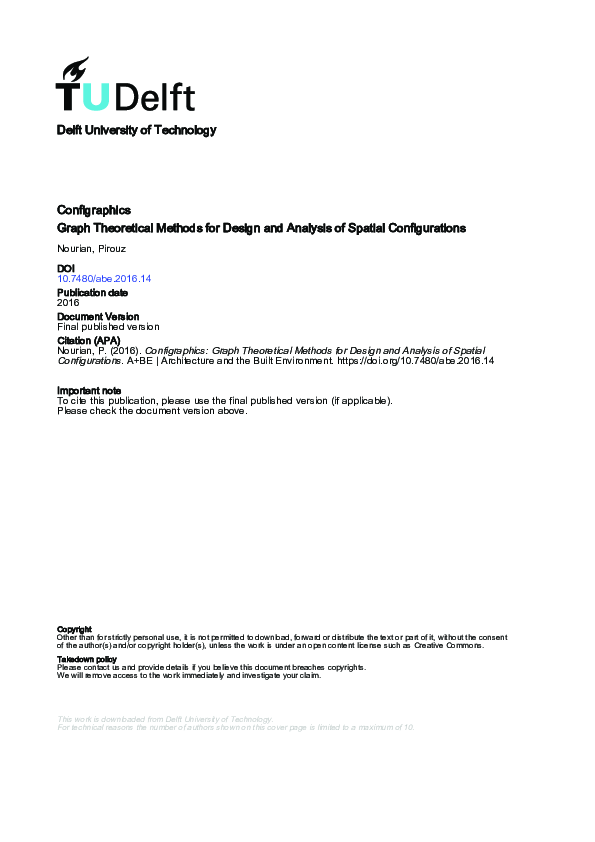 Pdf Configraphics Graph Theoretical Methods For Design And Analysis Of Spatial Configurations