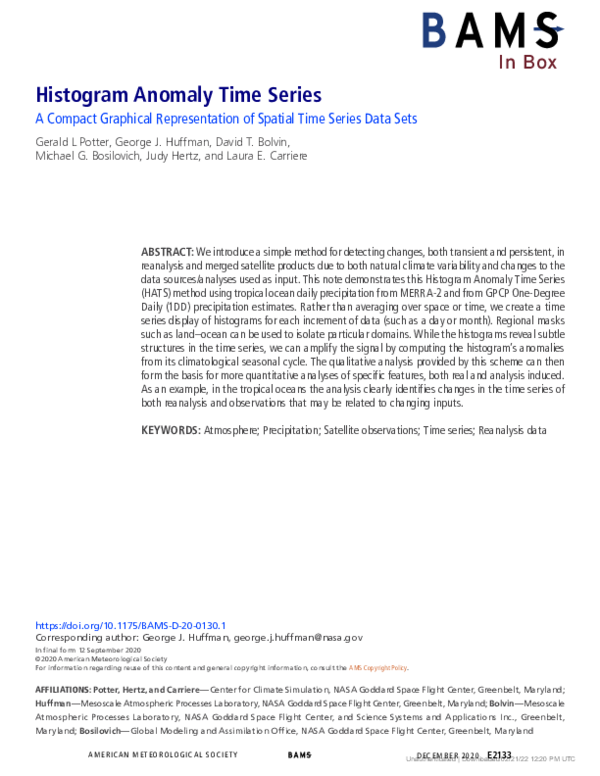 (PDF) Histogram Anomaly Time Series: A Compact Graphical Representation ...