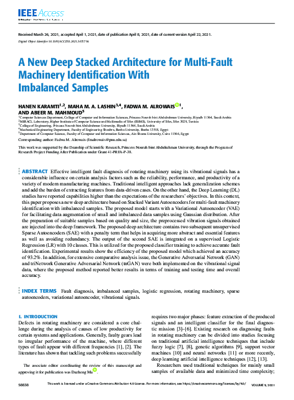 (PDF) A New Deep Stacked Architecture for Multi-Fault Machinery Identification With Imbalanced ...