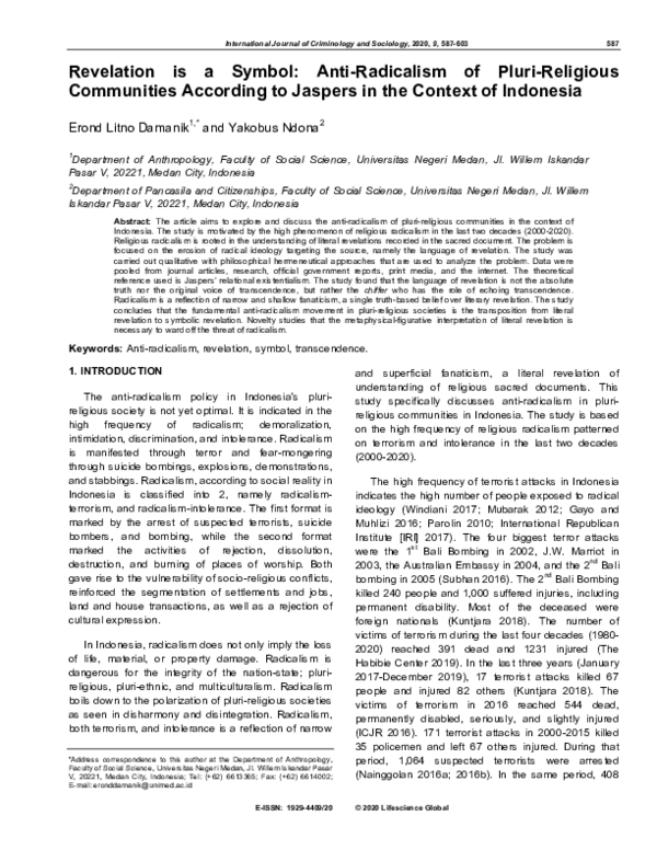 (PDF) Revelation is a Symbol: Anti-Radicalism of Pluri-Religious ...