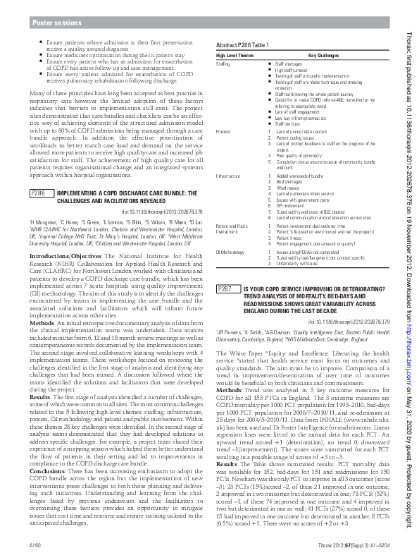 (PDF) P286 Implementing a COPD Discharge Care Bundle: The Challenges ...