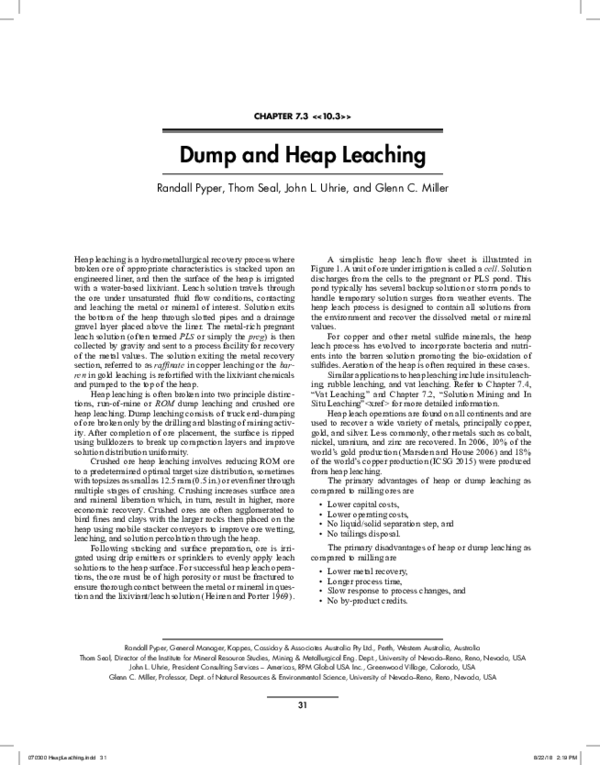 (PDF) Dump and Heap Leaching
