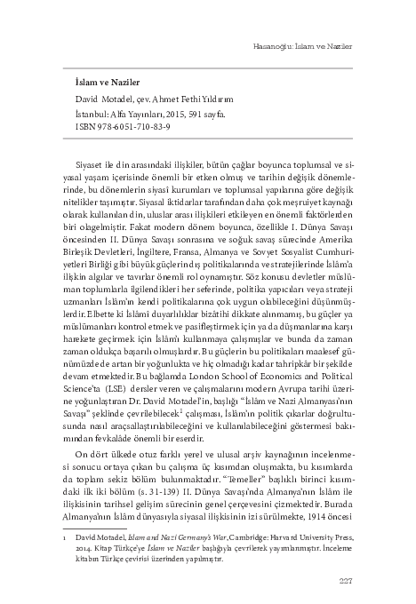 (PDF) İslam ve Naziler - David Motadel, çev. Ahmet Fethi Yıldırım
