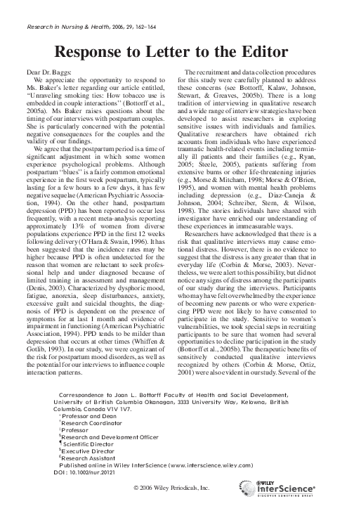 (PDF) Response to Letter to the Editor