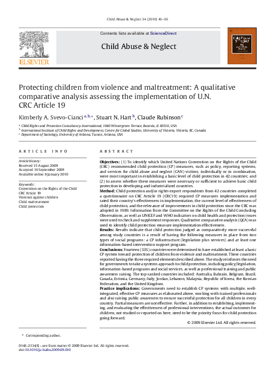 (PDF) Protecting children from violence and maltreatment: A qualitative ...