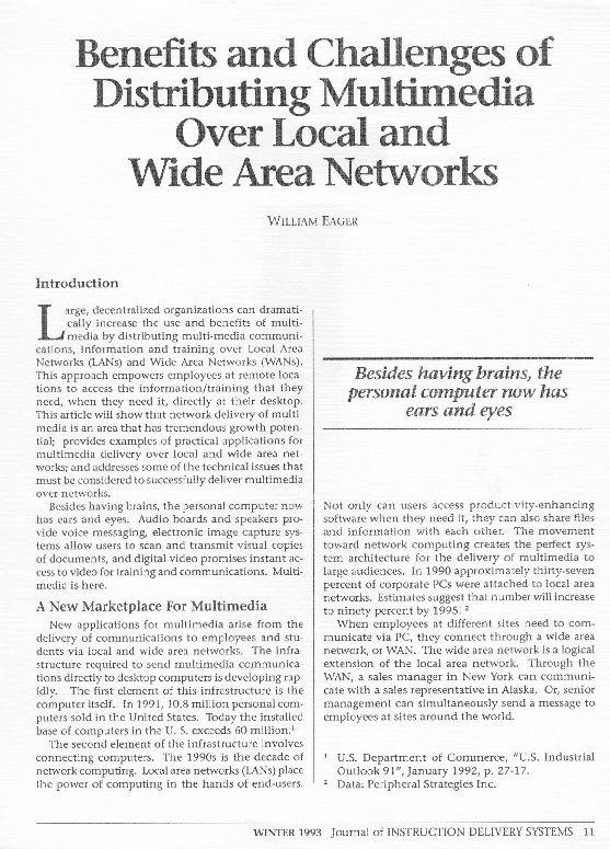 (PDF) Multimedia Distribution Benefits and Challenges over Networks