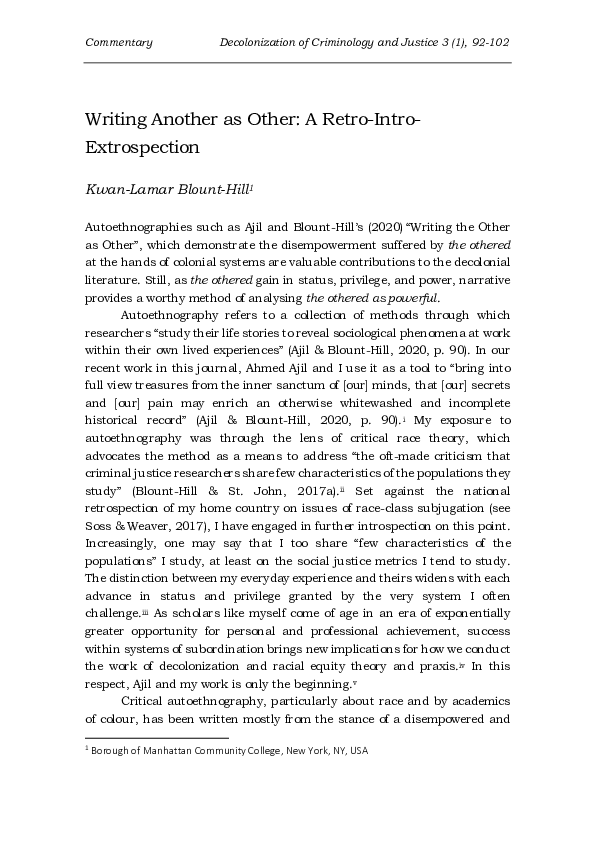 (PDF) Writing Another as Other