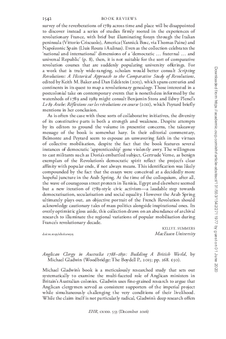 (PDF) Anglican Clergy in Australia 1788–1850: Building A British World ...