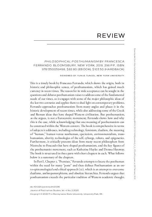 (PDF) Philosophical Posthumanism