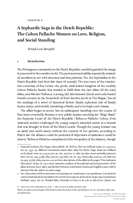 (PDF) A Sephardic Saga in the Dutch Republic: The Cohen Pallache Women ...