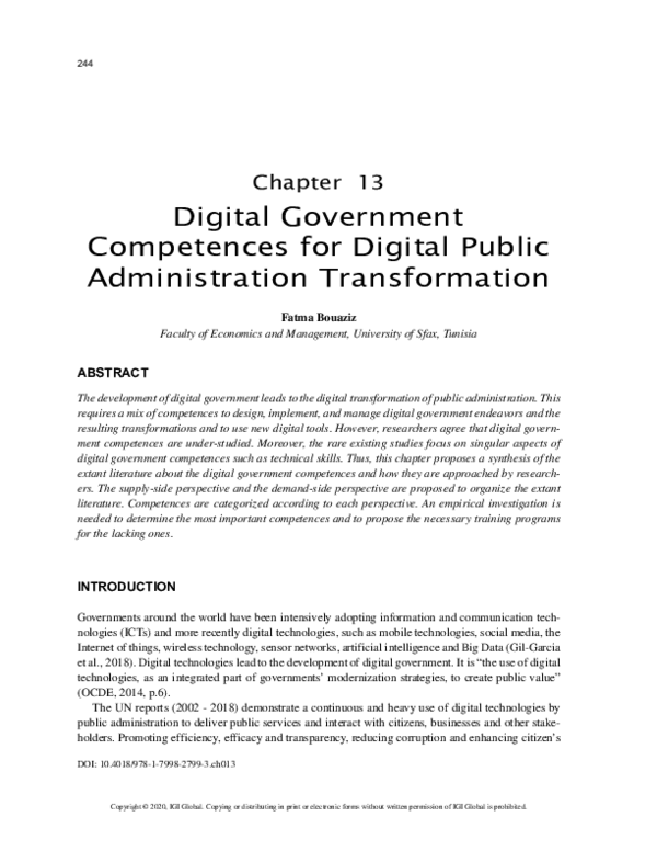 (PDF) Digital Government Competences for Digital Public Administration ...