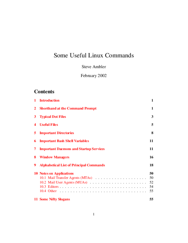 (PDF) Some Useful Linux Commands