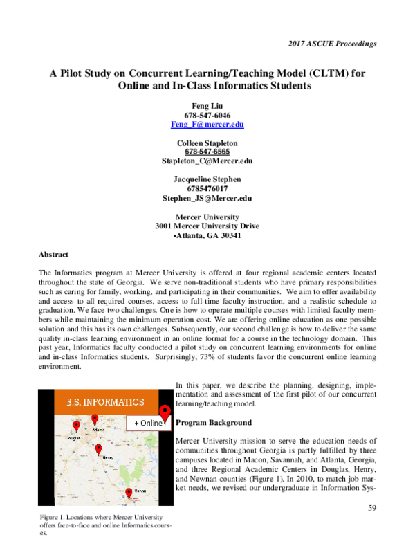 (PDF) A Pilot Study on Concurrent Learning/Teaching Model (CLTM) for ...