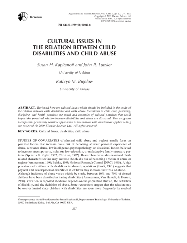 (PDF) Cultural issues in