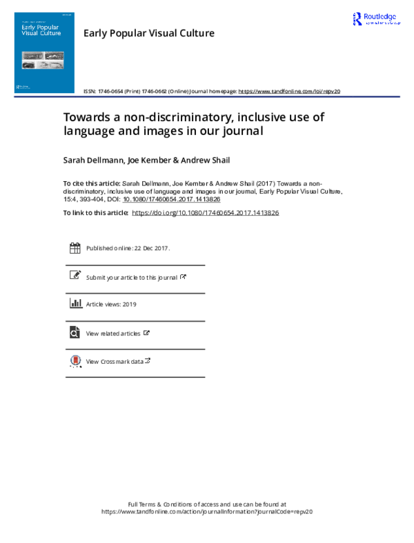 (PDF) Towards a non-discriminatory, inclusive use of language and ...
