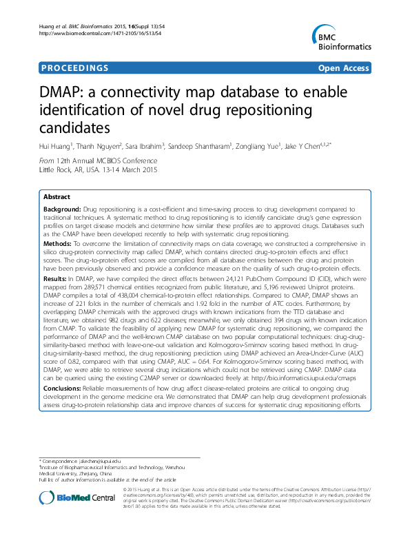 (PDF) DMAP: a connectivity map database to enable identification of ...
