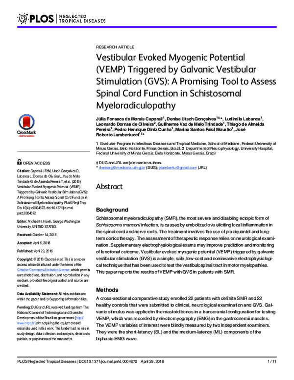 (PDF) Vestibular Evoked Myogenic Potential (VEMP) Triggered by Galvanic ...