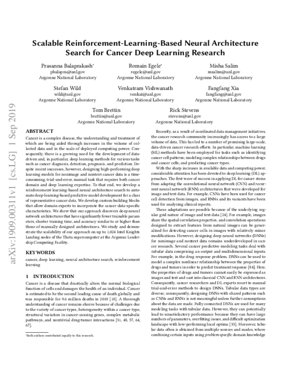 Pdf Scalable Reinforcement Learning Based Neural Architecture Search