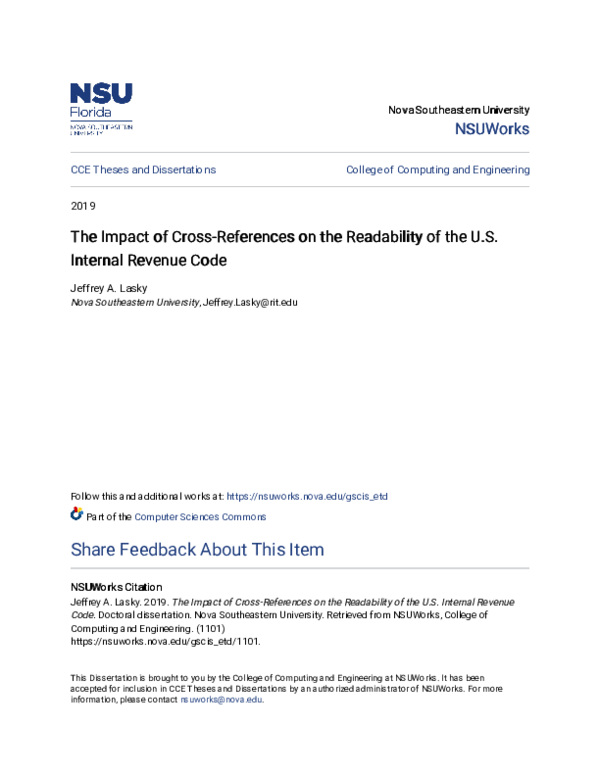 (PDF) The Impact of Cross-References on the Readability of the U.S ...