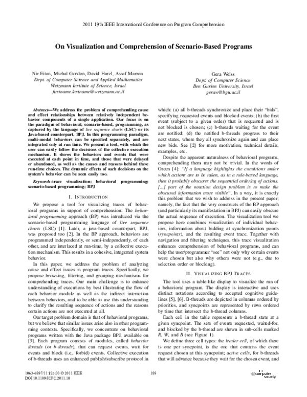 (PDF) 2011 19th IEEE International Conference on Program Comprehension ...