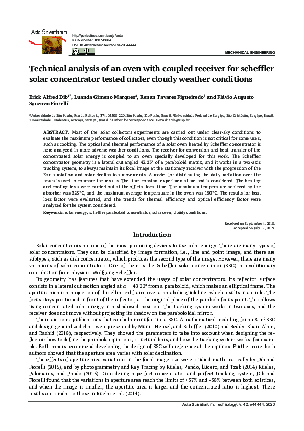 (PDF) Technical analysis of an oven with coupled receiver for scheffler ...