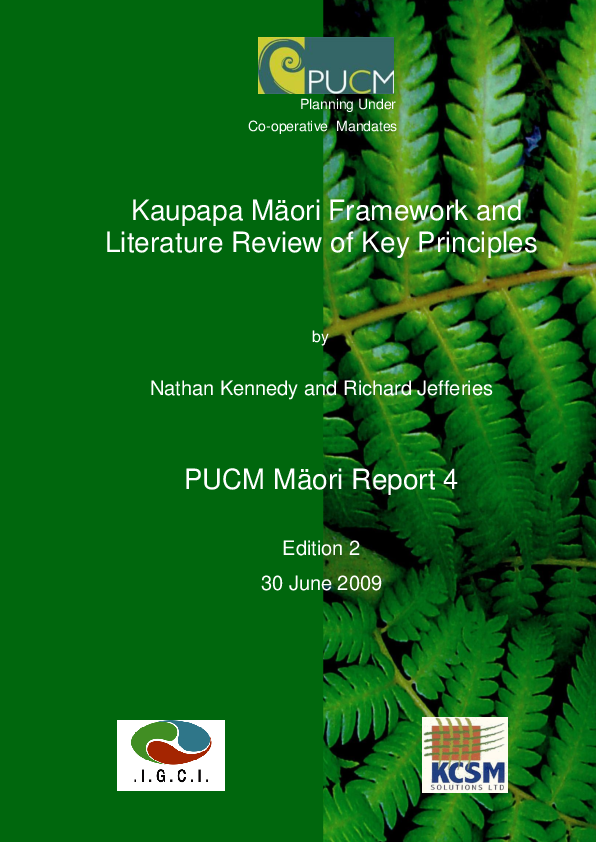 (PDF) Kaupapa Māori framework and literature review of key prinicples
