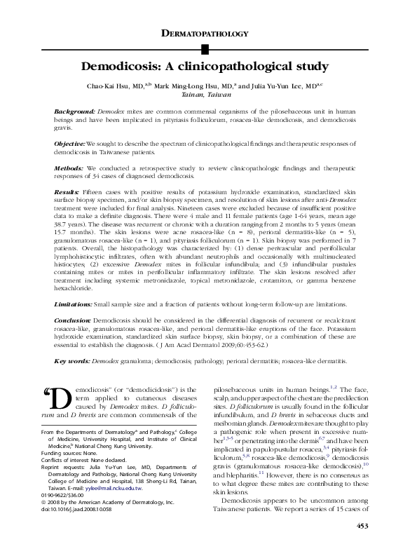 (PDF) Demodicosis: A clinicopathological study
