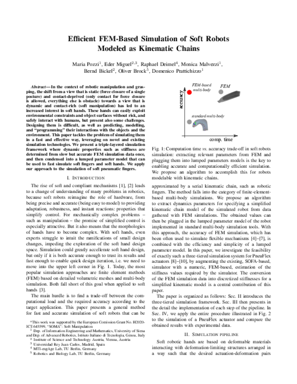 (PDF) Efficient FEM-Based Simulation of Soft Robots Modeled as Kinematic Chains