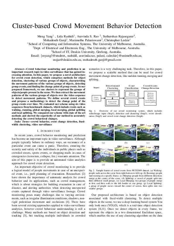 (PDF) Cluster-Based Crowd Movement Behavior Detection