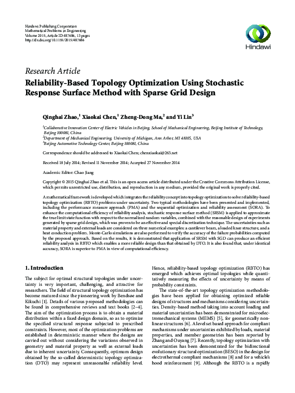 (PDF) Reliability based topology optimization using the hybrid cellular ...