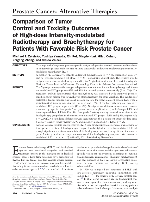 (PDF) Comparison of Tumor Control and Toxicity Outcomes of High-dose ...