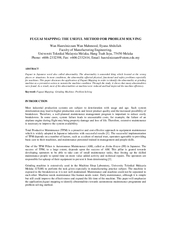 (PDF) Fuguai Mapping: The Useful Method For Problem Solving