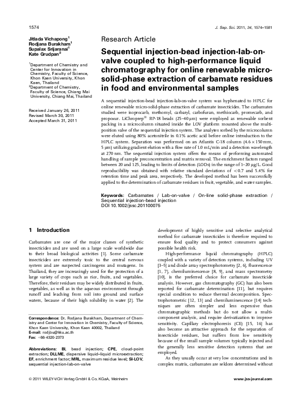 (PDF) Sequential injection-bead injection-lab-on-valve coupled to high-performance liquid ...