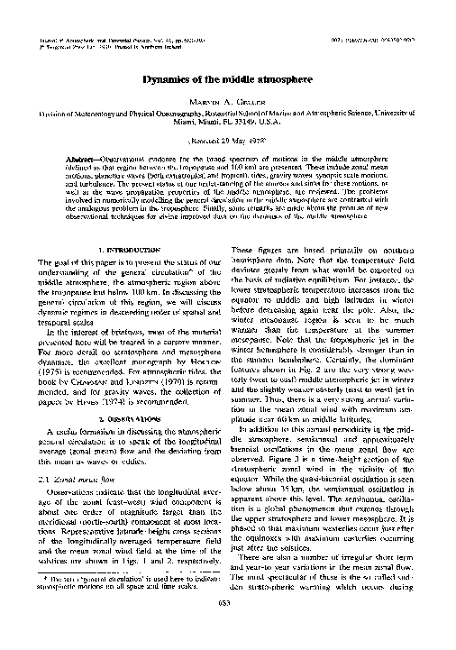 (PDF) Dynamics of the middle atmosphere