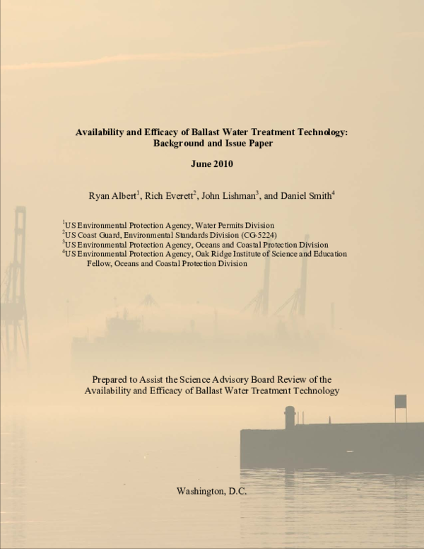 (PDF) Availability and Efficacy of Ballast Water Treatment Technology ...
