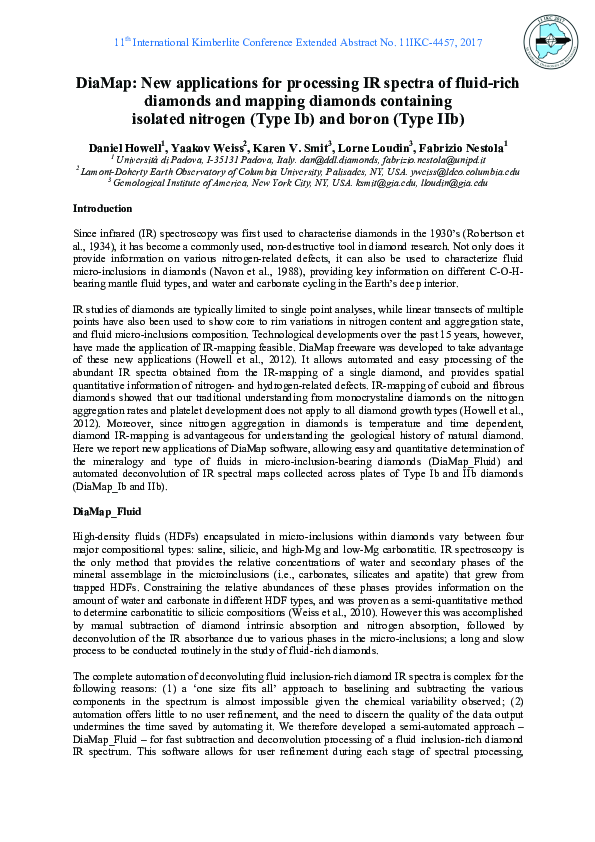 (PDF) Diamap: New Applications for Processing Ir Spectra of Fluid-Rich ...