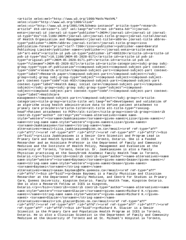 Development And Validation Of An Algorithm Using Health Administrative Data To Define Patient